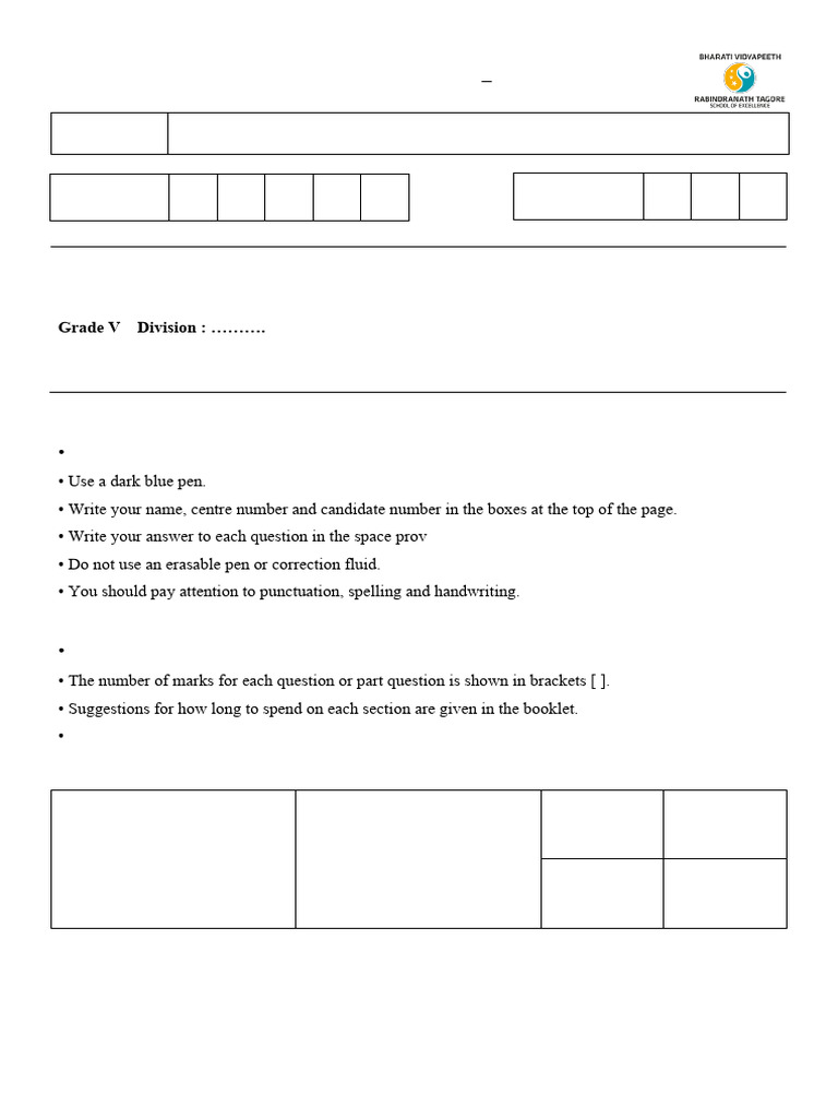 Grade V - English-Paper 2 - Fiction - Question Paper-PP2 1 | PDF | Adverb | Grammar