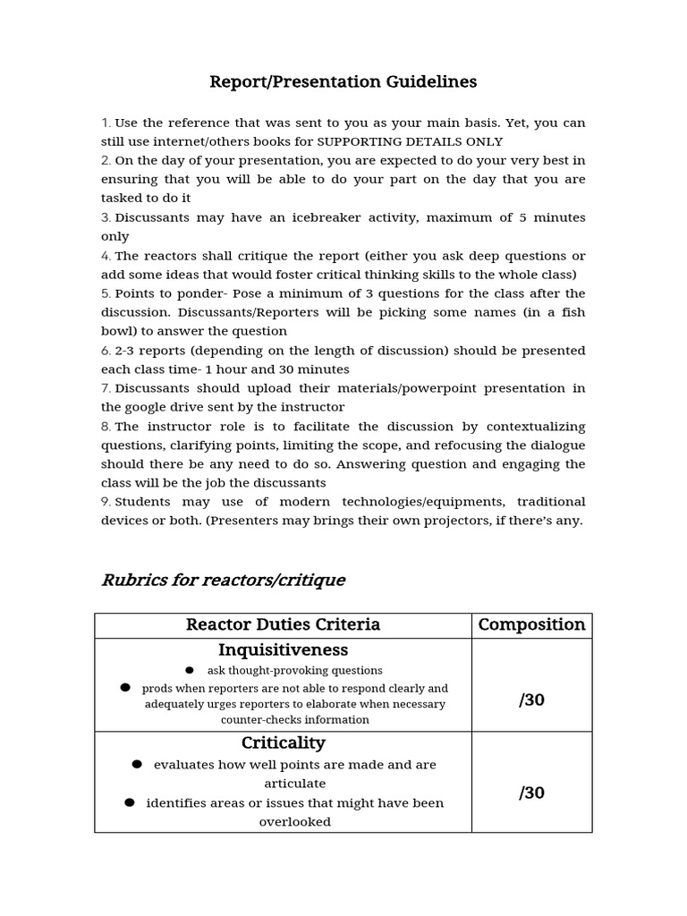 Uts Report Guidelines and Rubrics | PDF | Cognition | Learning