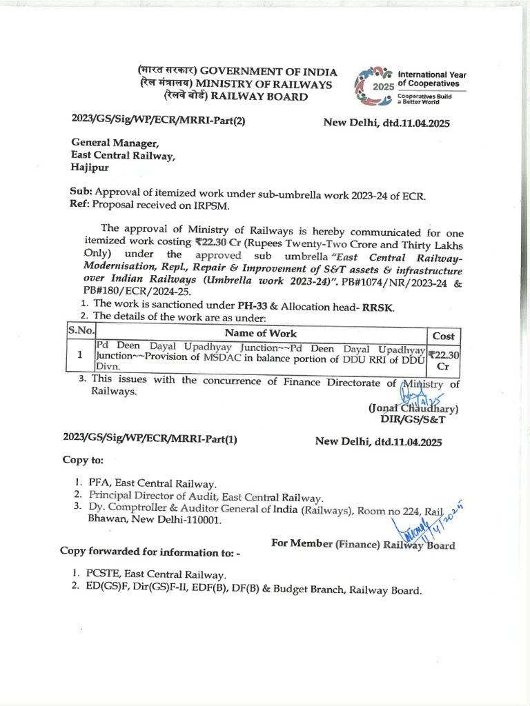 Sanctioned Letter DDU - ECR 11.04.2025 | PDF