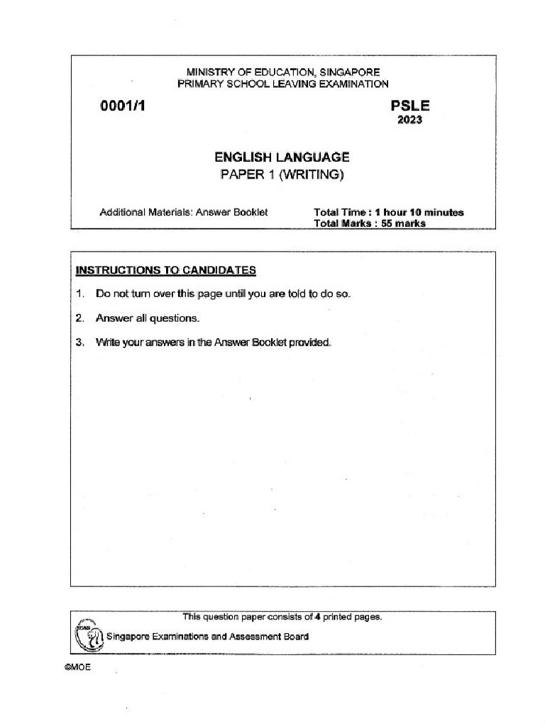 PSLE Eng 2023 | PDF