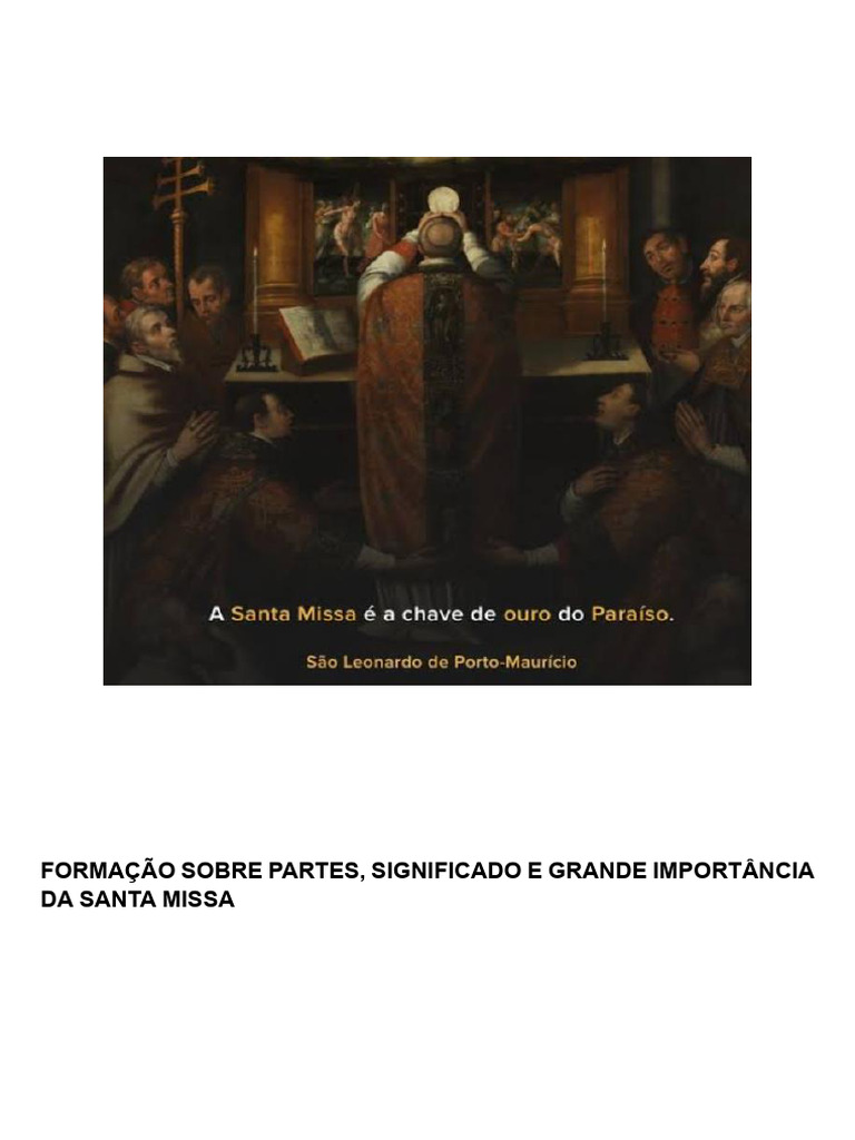 Importância e Estrutura da Santa Missa | PDF | Eucaristia | Liturgia