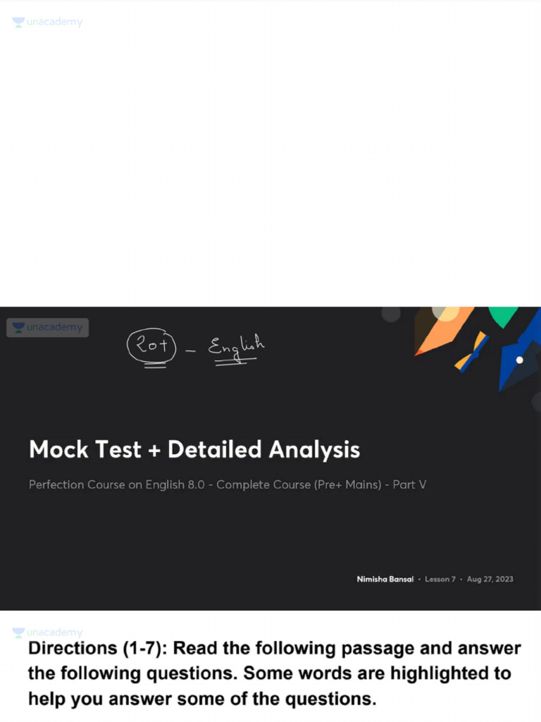 Mock Test Detailed Analysis With Anno | PDF