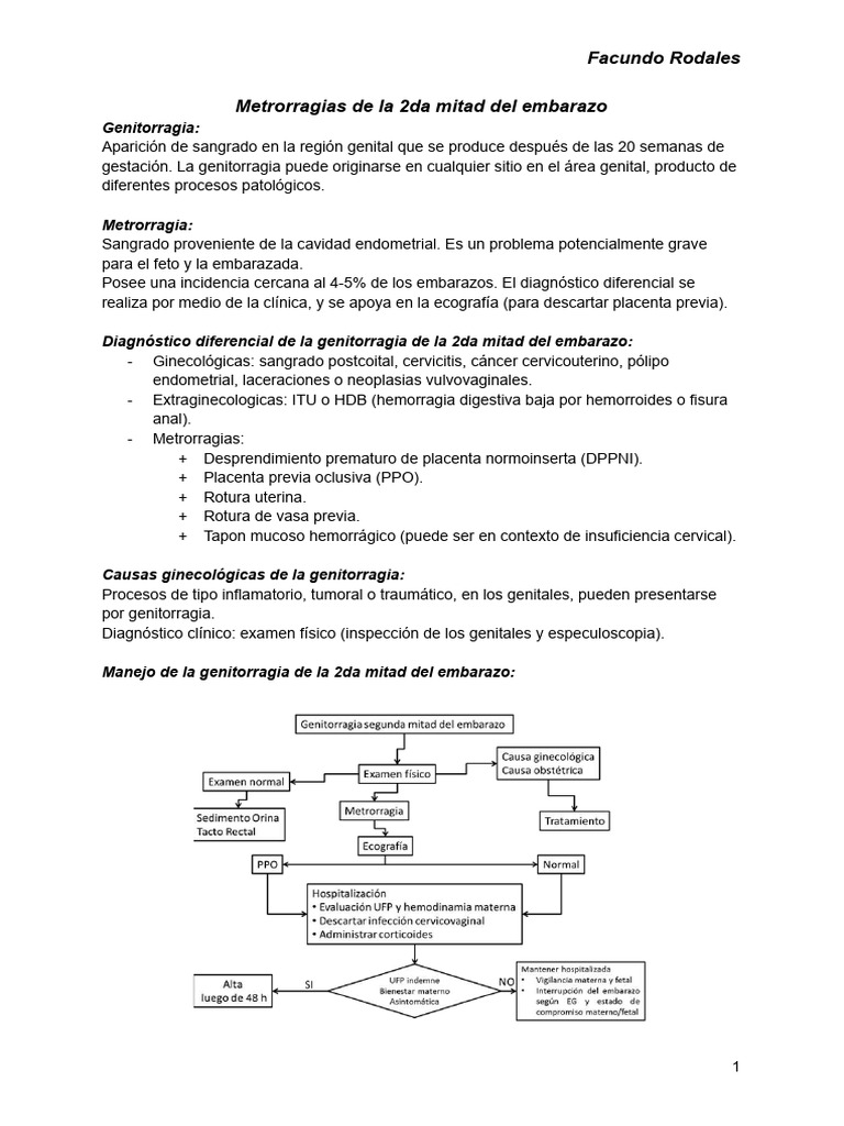 Metrorragias de La 2da Mitad Del Embarazo | PDF | El embarazo | Parto