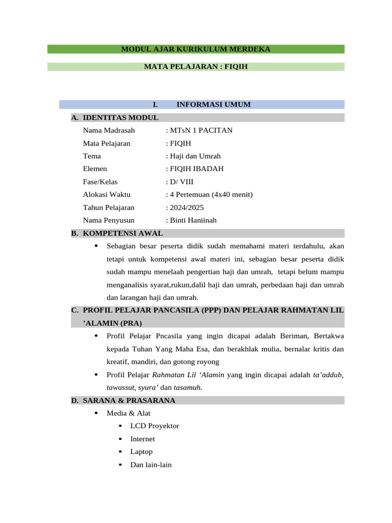 Modul Ajar Kurikulum Merdeka | PDF
