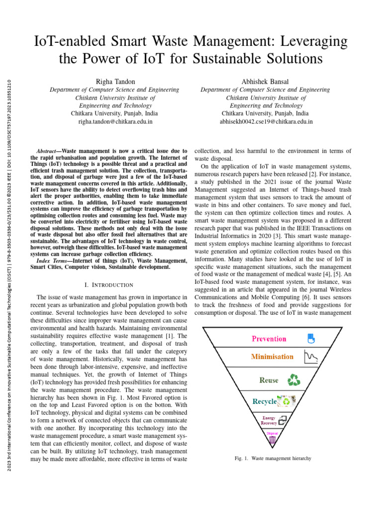 IoT-Enabled Smart Waste Management Leveraging the Power of IoT for ...