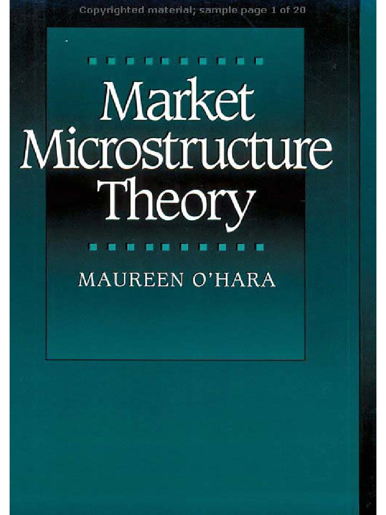 Market Microstructure Theory Compress | PDF