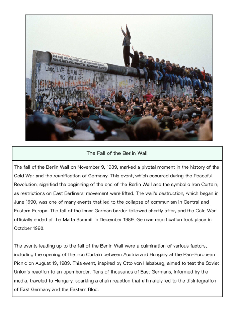 The Fall of The Berlin Wall | PDF | Berlin Wall | East Germany