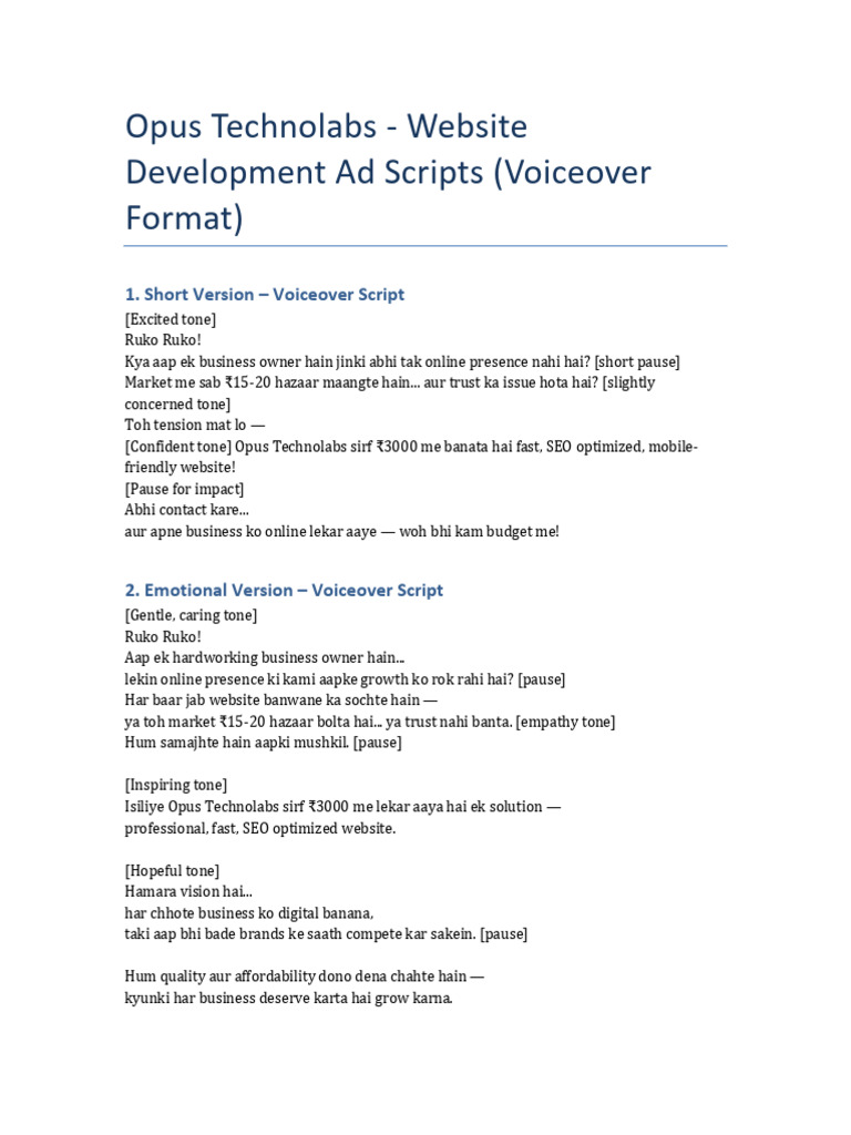 Opus Technolabs Updated Scripts | PDF