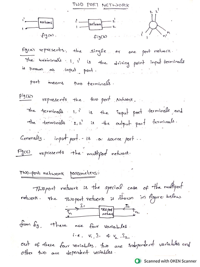 TWO PORT Parameters | PDF