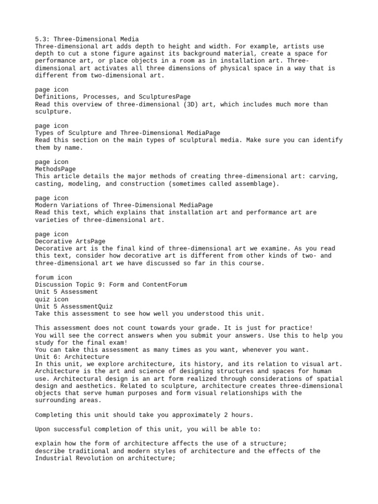 5.3 Three-Dimensional Media | PDF | Sculpture | Design