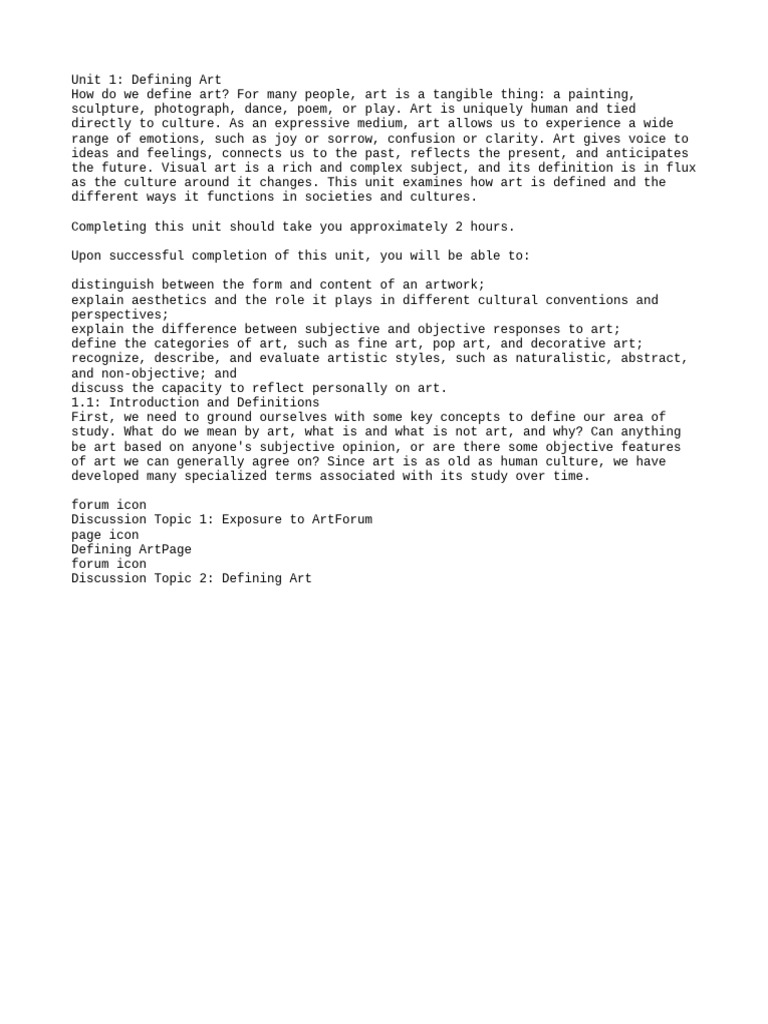 Understanding Art Definitions | PDF