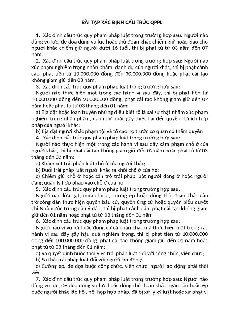 BT Cấu trúc QPPL | PDF