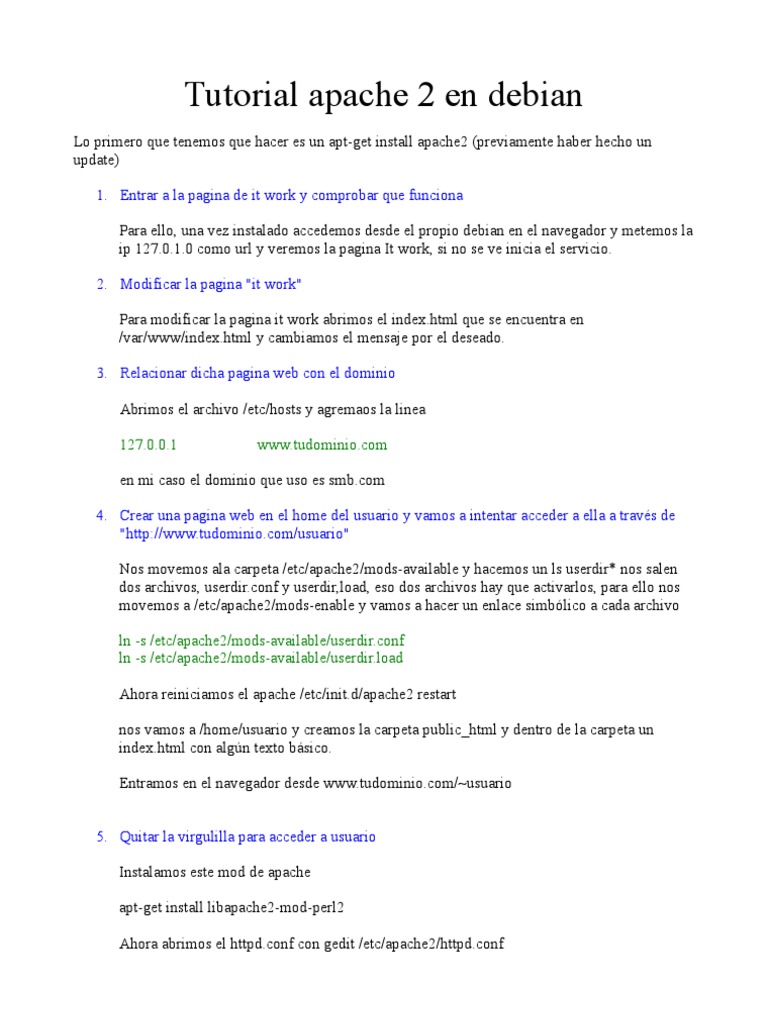Tutorial Apache2 Debian Squeeze | PDF | Servidor HTTP Apache | Red mundial
