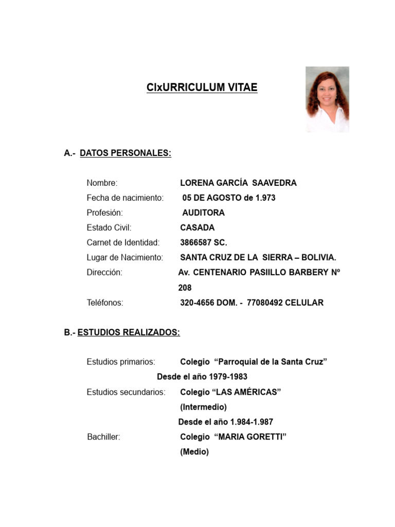 Curriculum_LORENA_GARCIA_con_foto | PDF | Auditoría