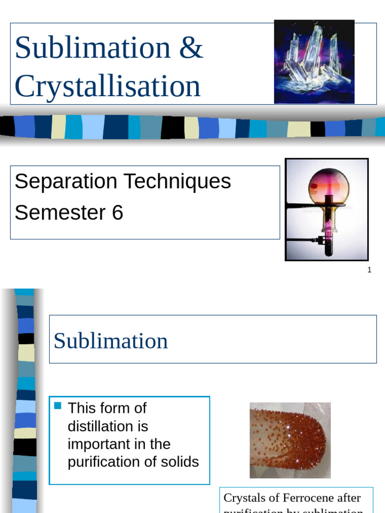 Sublimation Crystallisation | PDF | Crystallization | Solubility