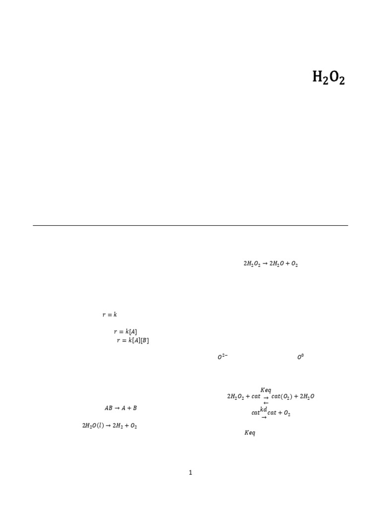 Estudios de La Descomposición Catalítica Del H2O2 - Grupo 2 - Lab ...