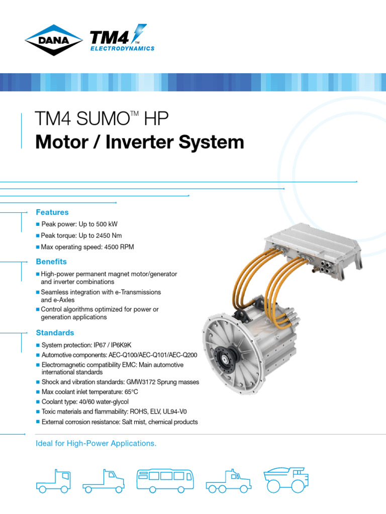 TM4 SUMO HP Motor/Inverter Overview | PDF | Power Inverter | Electric Motor