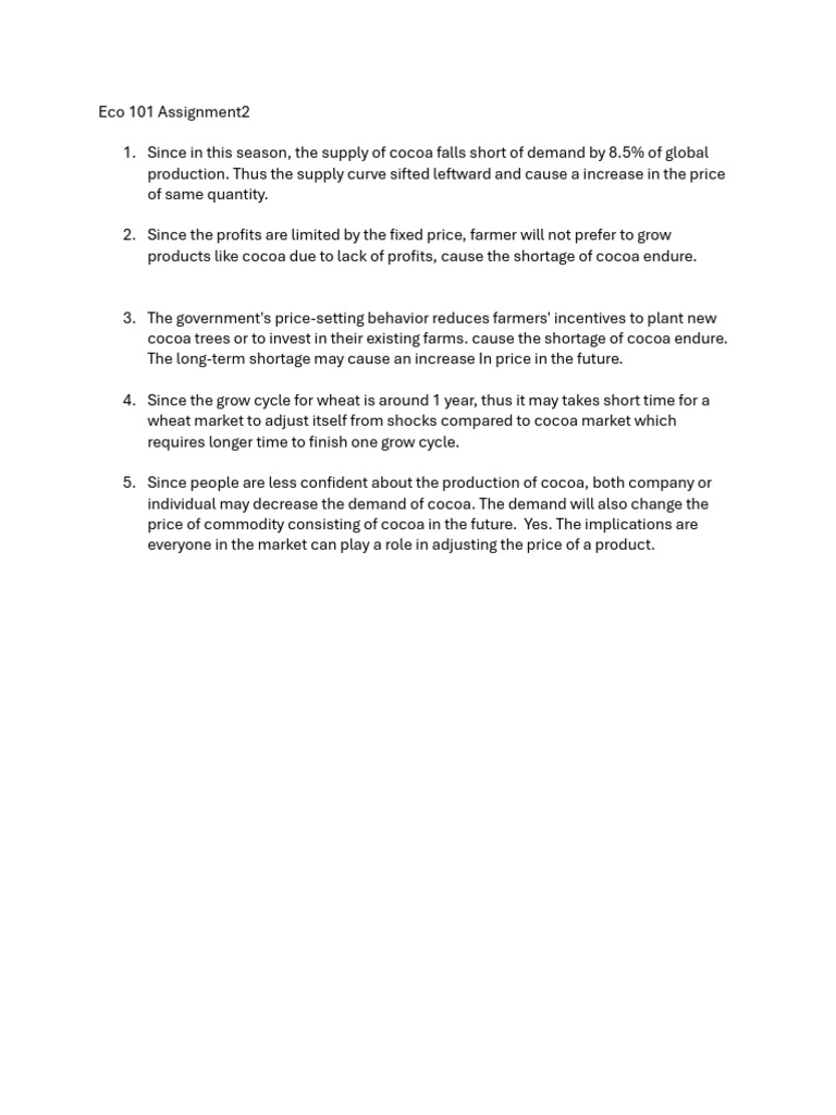 Eco101 Assignment2 | PDF