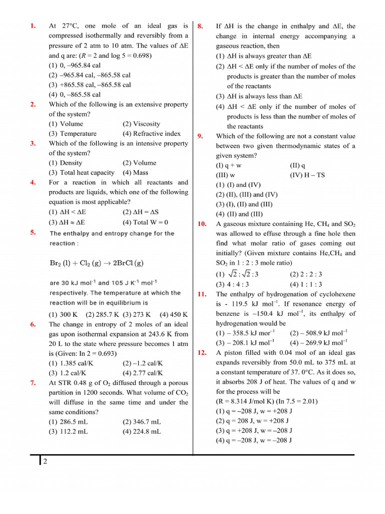 Thermodynamics Thermochemistry | PDF