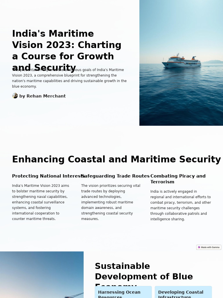 India's Maritime Vision 2023 Overview | PDF | Oceans | Port