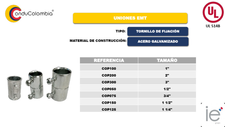 UL 514B: Tornillos de Fijación EMT | PDF