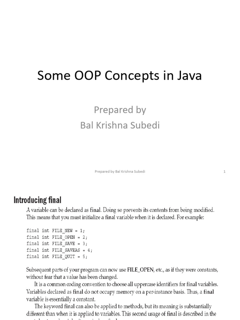 OOP Concepts in Java: Inheritance Guide | PDF