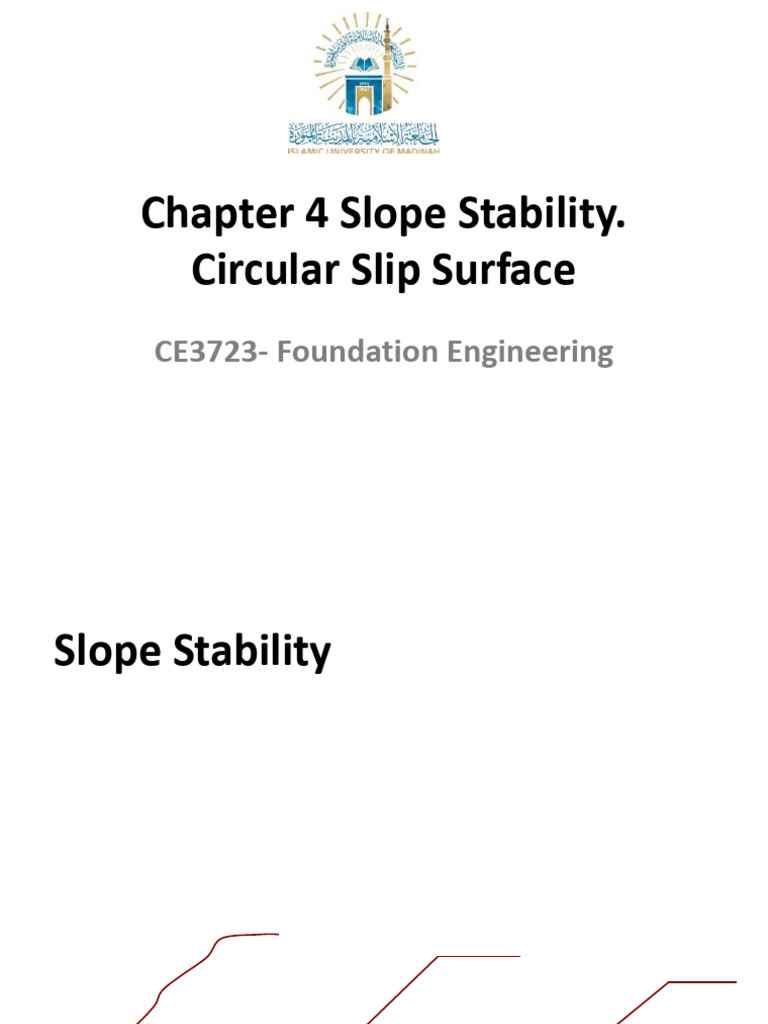 Ch4 SlopeStability CircularSlipSurface | PDF | Materials | Soil Science
