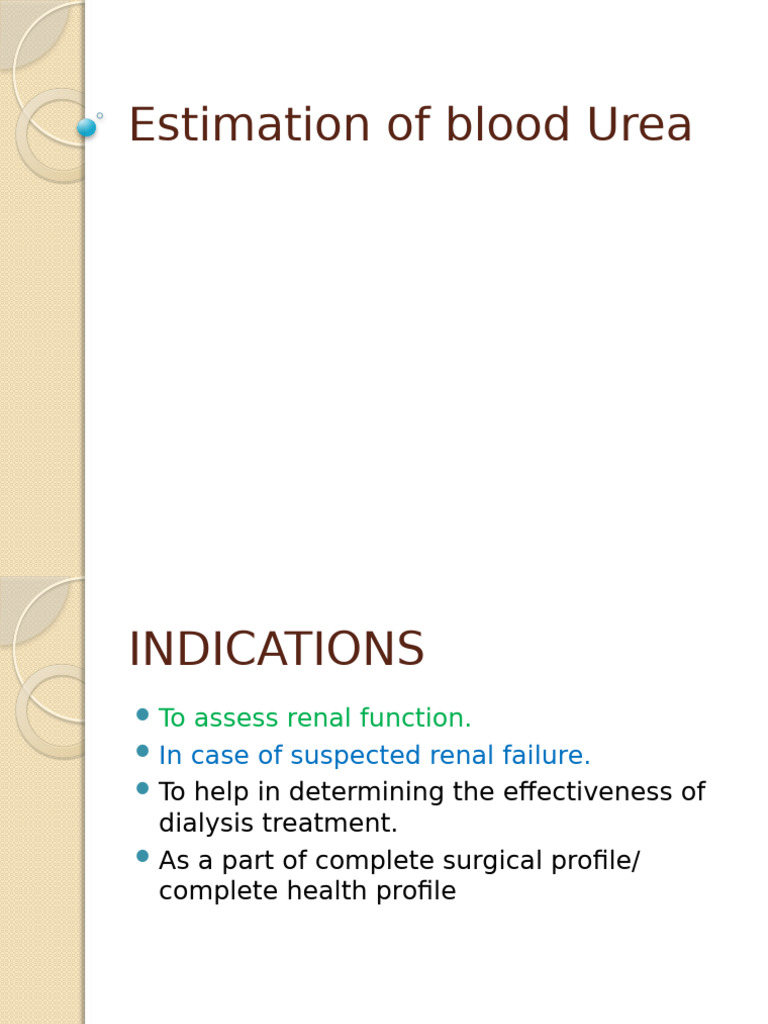 Estimation of Blood Urea | PDF | Urea | Magnesium