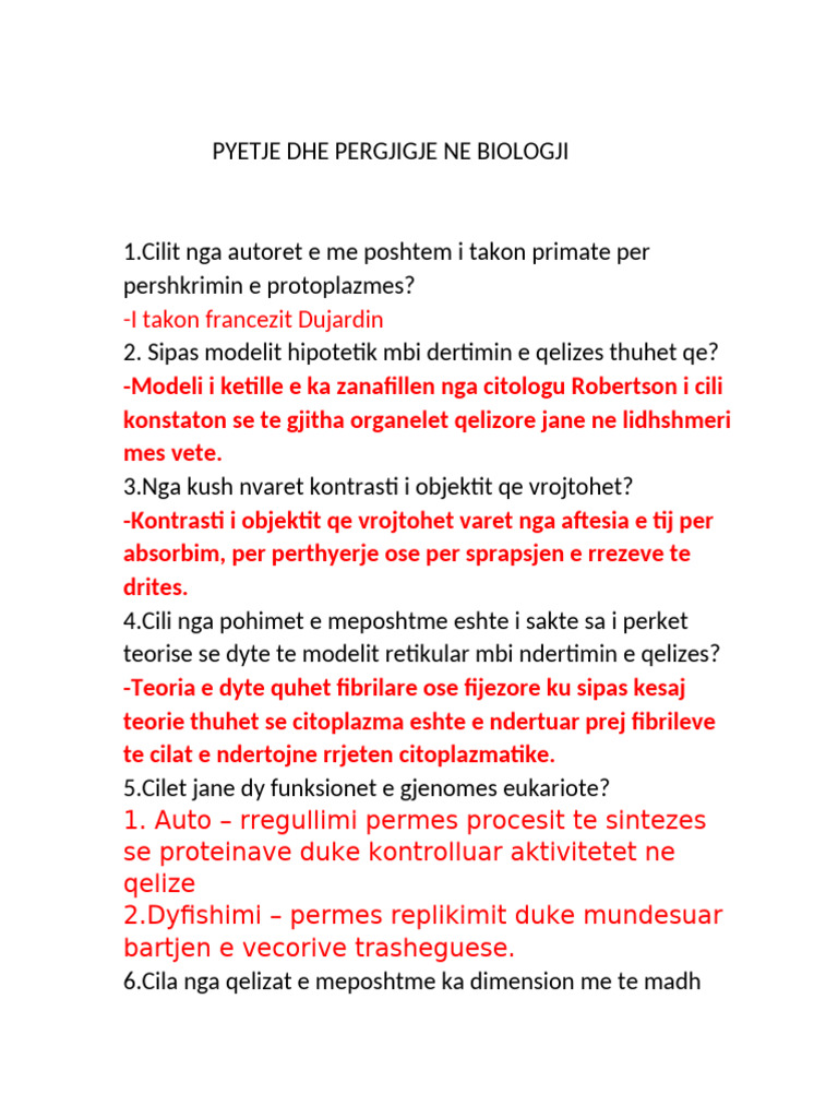 Biologji Pytje 2 | PDF