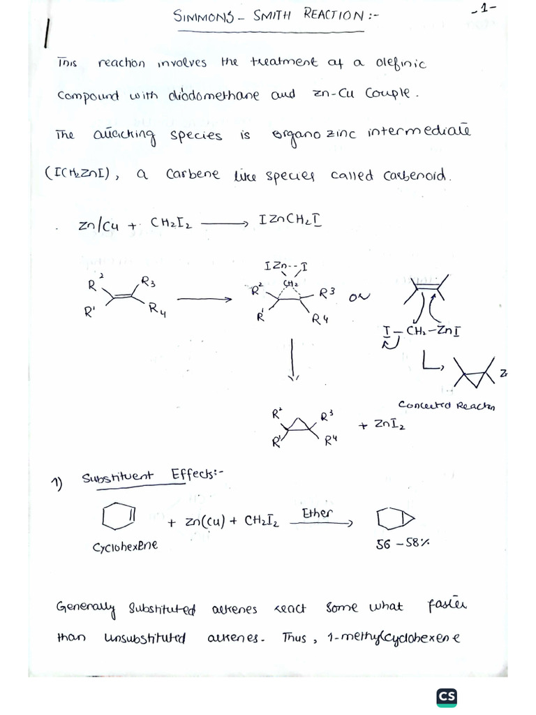 Simmons Smith Reaction | PDF