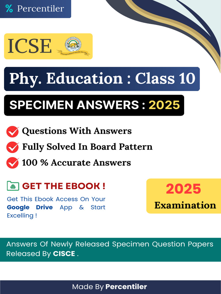 Phy. Education Specimen Solution DEMO - Percentiler | PDF | Cricket | Volleyball