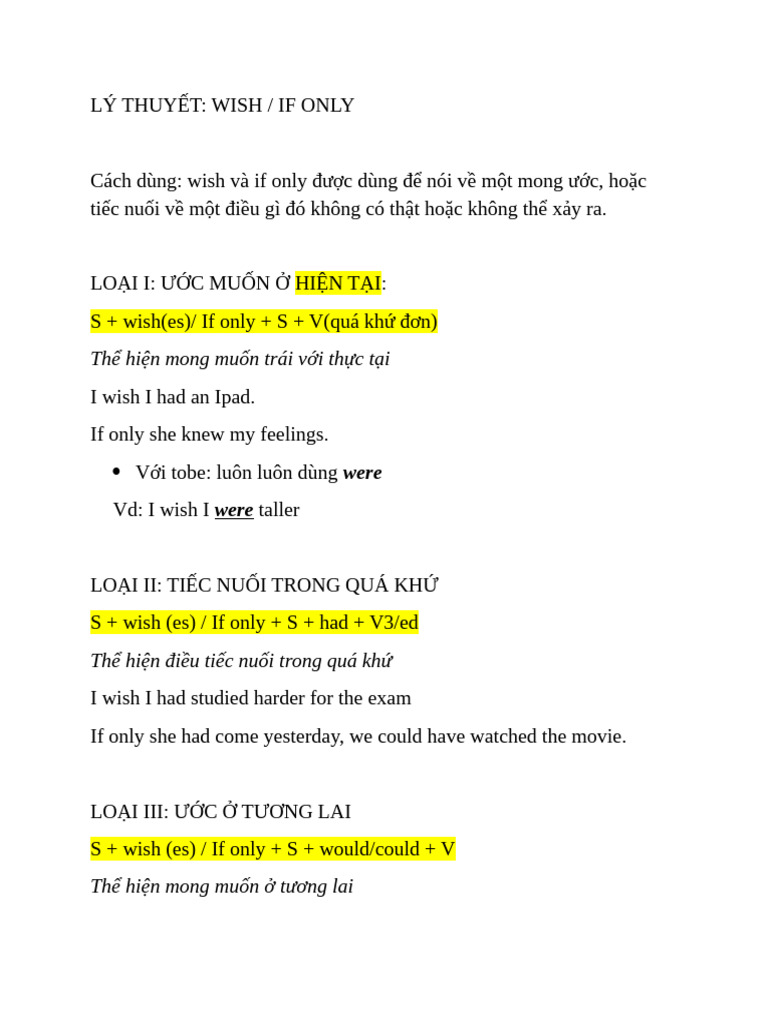 LÝ THUYẾT WISH | PDF