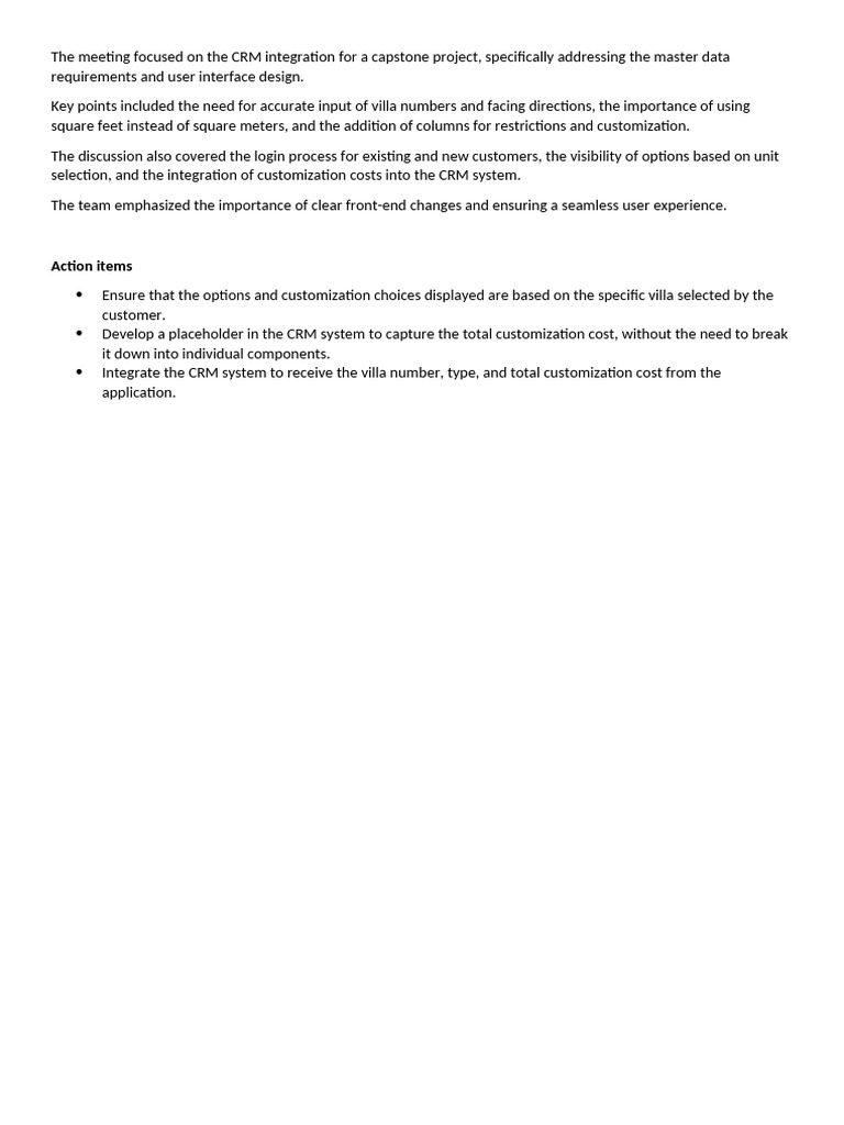 CRM Integration For A Capstone Project | PDF