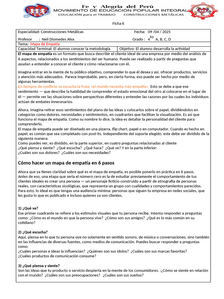 Ficha 6 | PDF | Empatía | Comportamiento