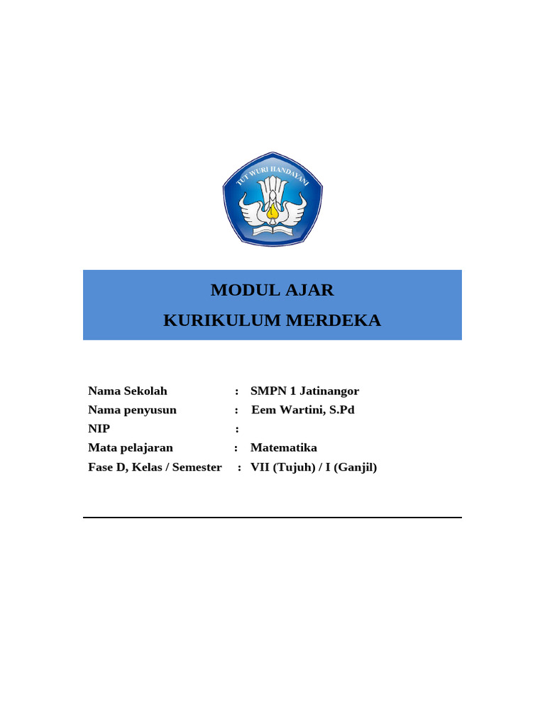 4. Modul Ajar Supervisi eem wartini matematika | PDF