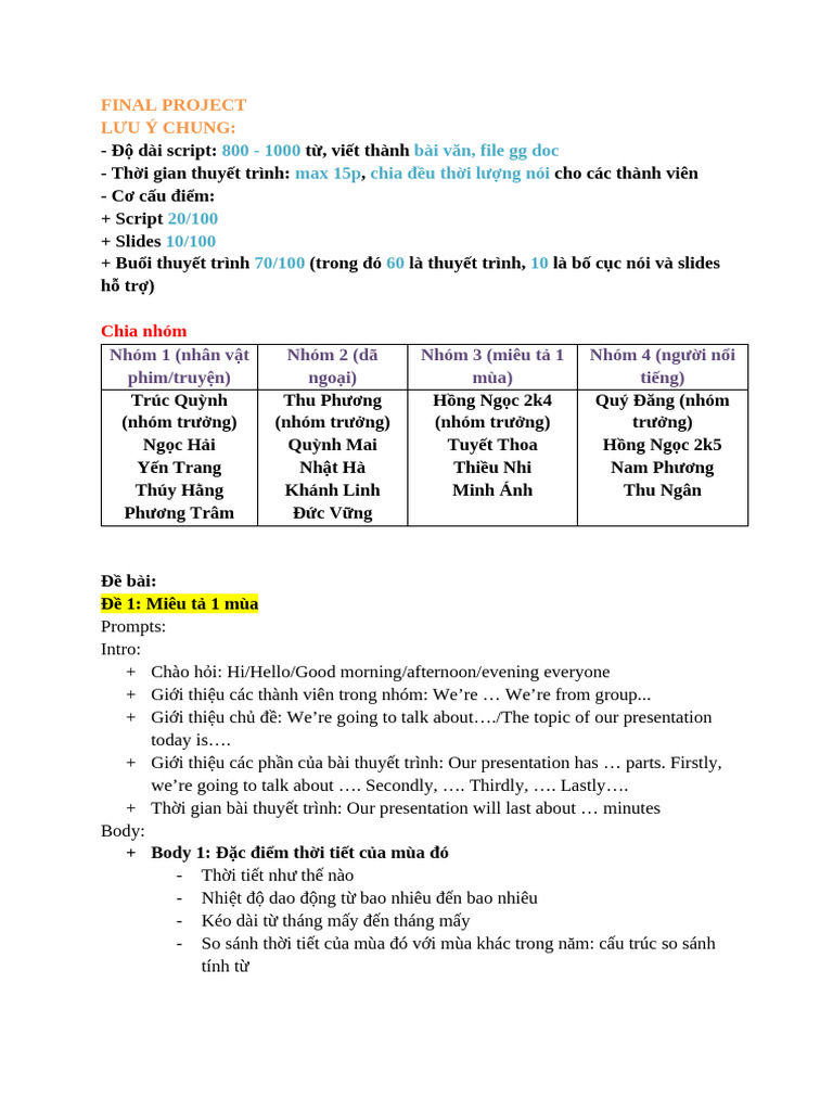 Hướng dẫn Script Presentation | PDF