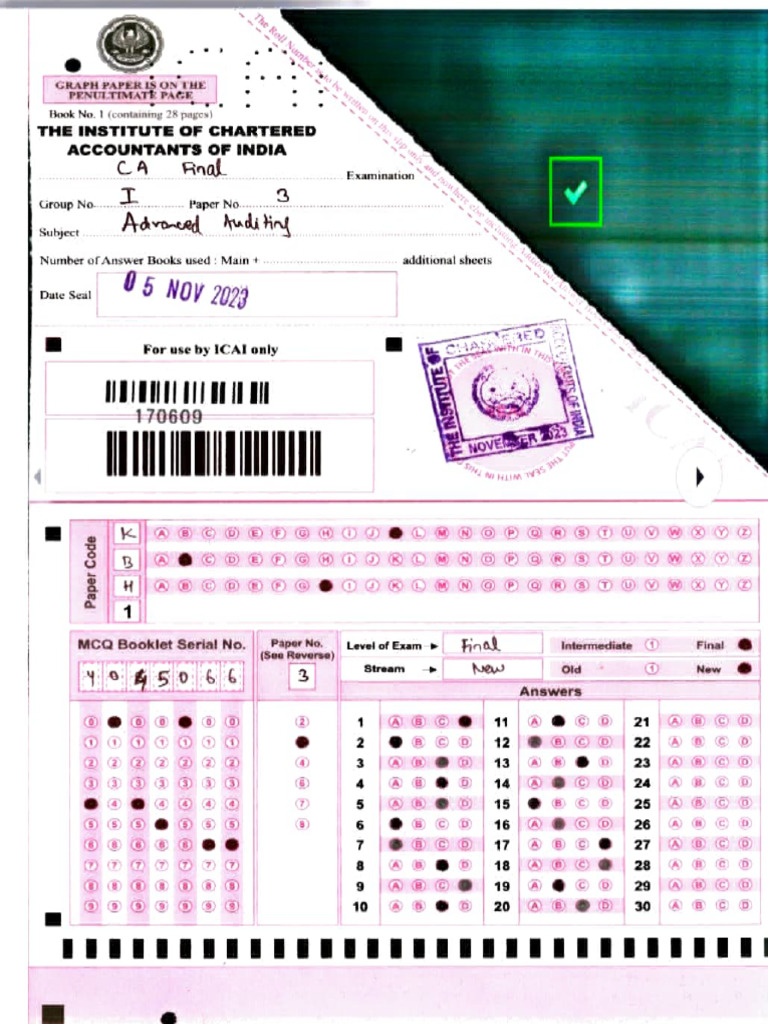 CA Final Audit Answersheet 1743961098 | PDF