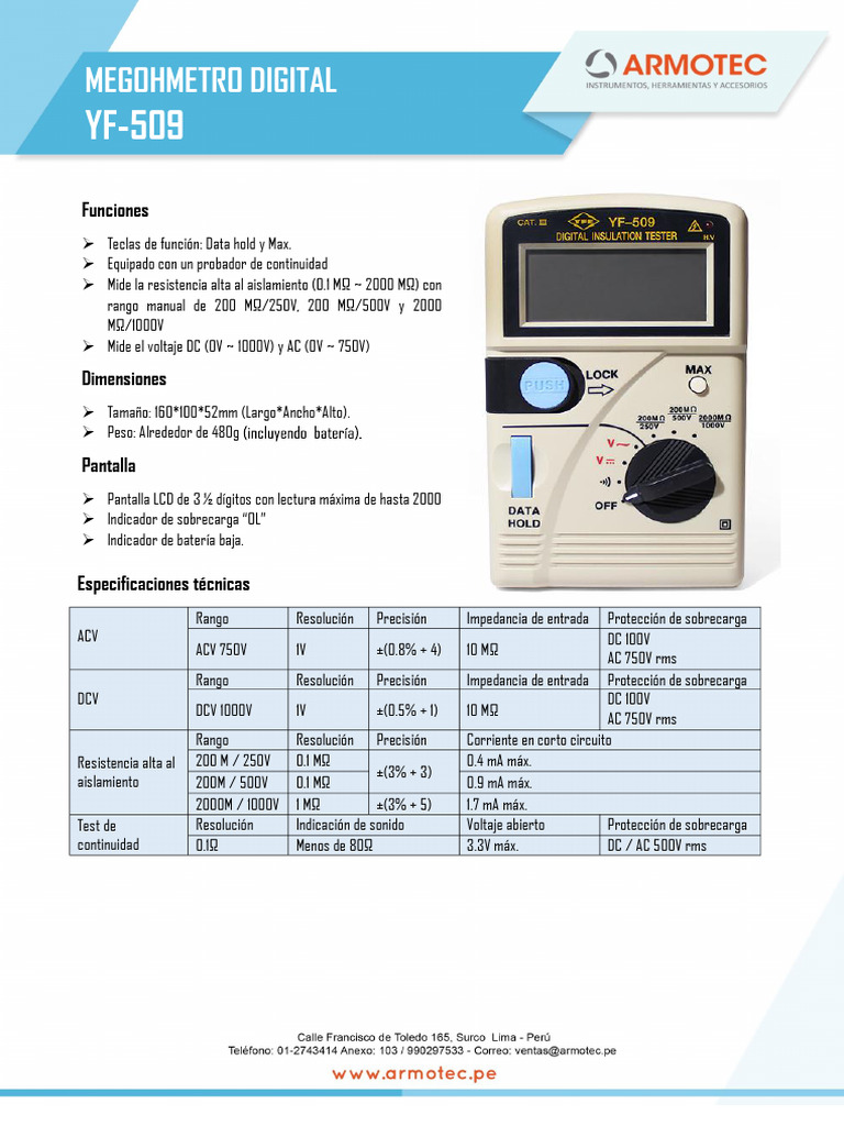 Megóhmetro Digital - YF-509 | PDF