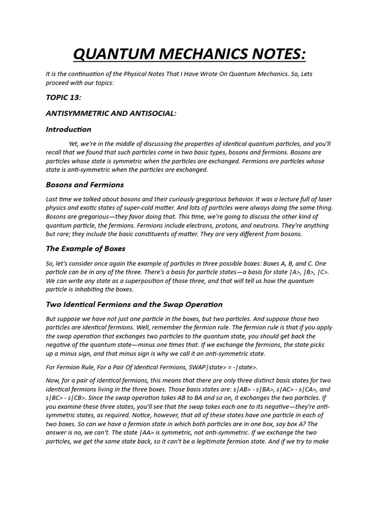 Quantum Mechanics Notes | PDF | Atomic Nucleus | Atoms
