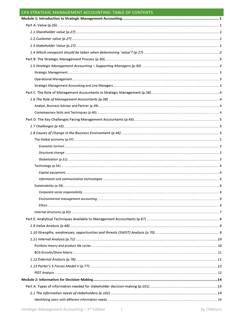Preview CPA Strategic Management Accounting 3rd Edition HD Notes v3 ...