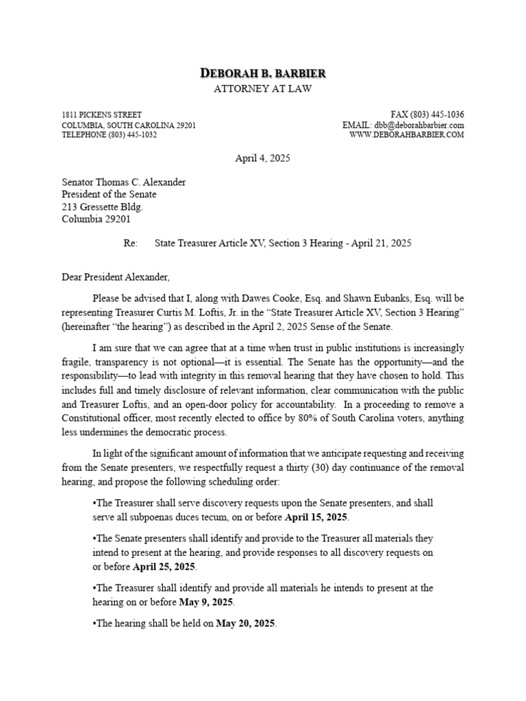 Letter To Senator Alexander LTR 4.5.25 Final | PDF | Discovery (Law ...