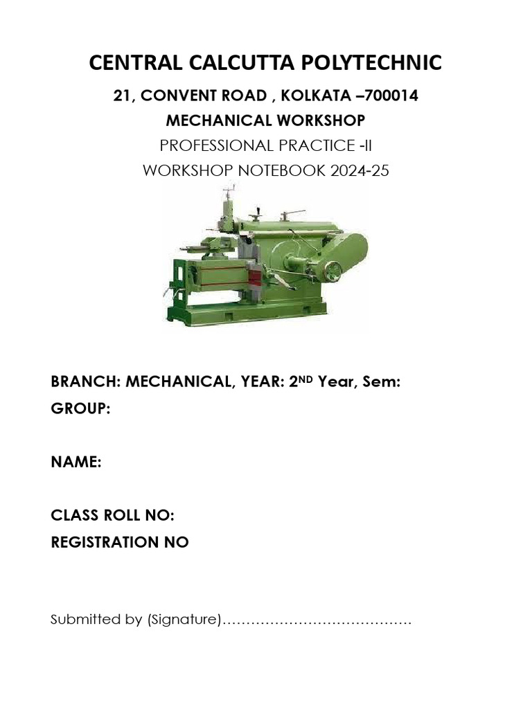 Central Calcutta Polytechnic 2nd Year 4th Sem 2024-25 | PDF | Drill ...