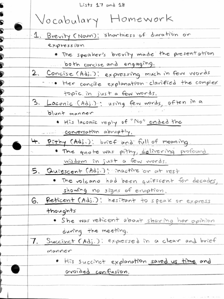 Vocab Lists 17 and 18 | PDF