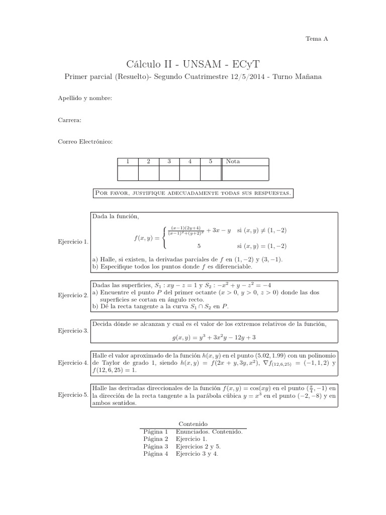 C2P2 - 20140512 (Resuelto) | PDF | Derivado | Curva
