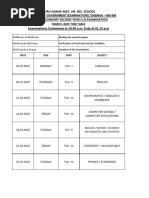Icse 2025 Timetable | PDF