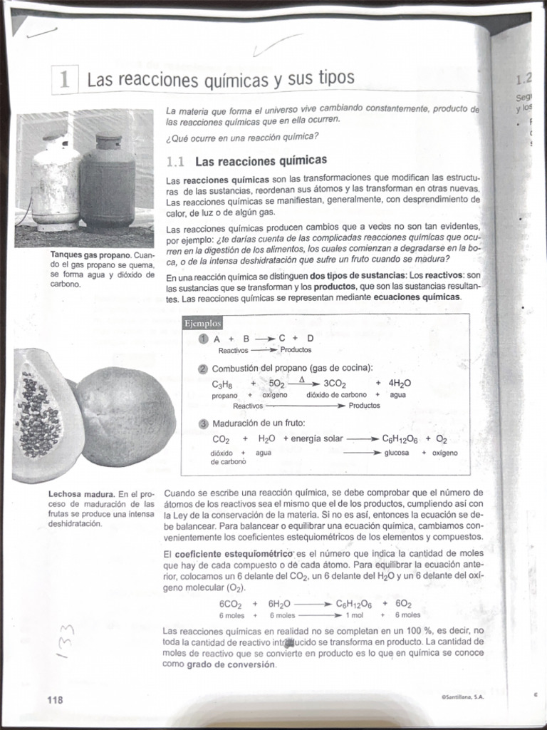 Las Reacciones Quimicas y Sus Tipos | PDF