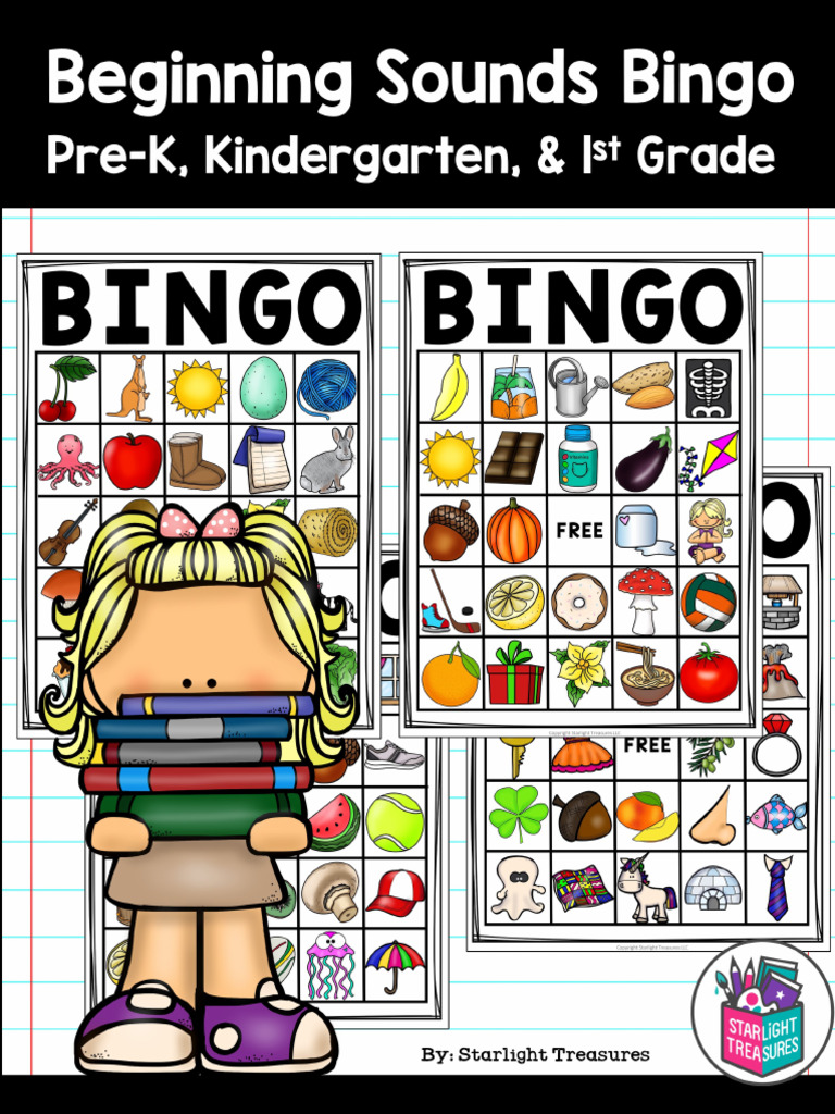 BeginningSoundsBingoCardsforEarlyReadersAlphabetSoundsBingoFREEBIE 1 | PDF