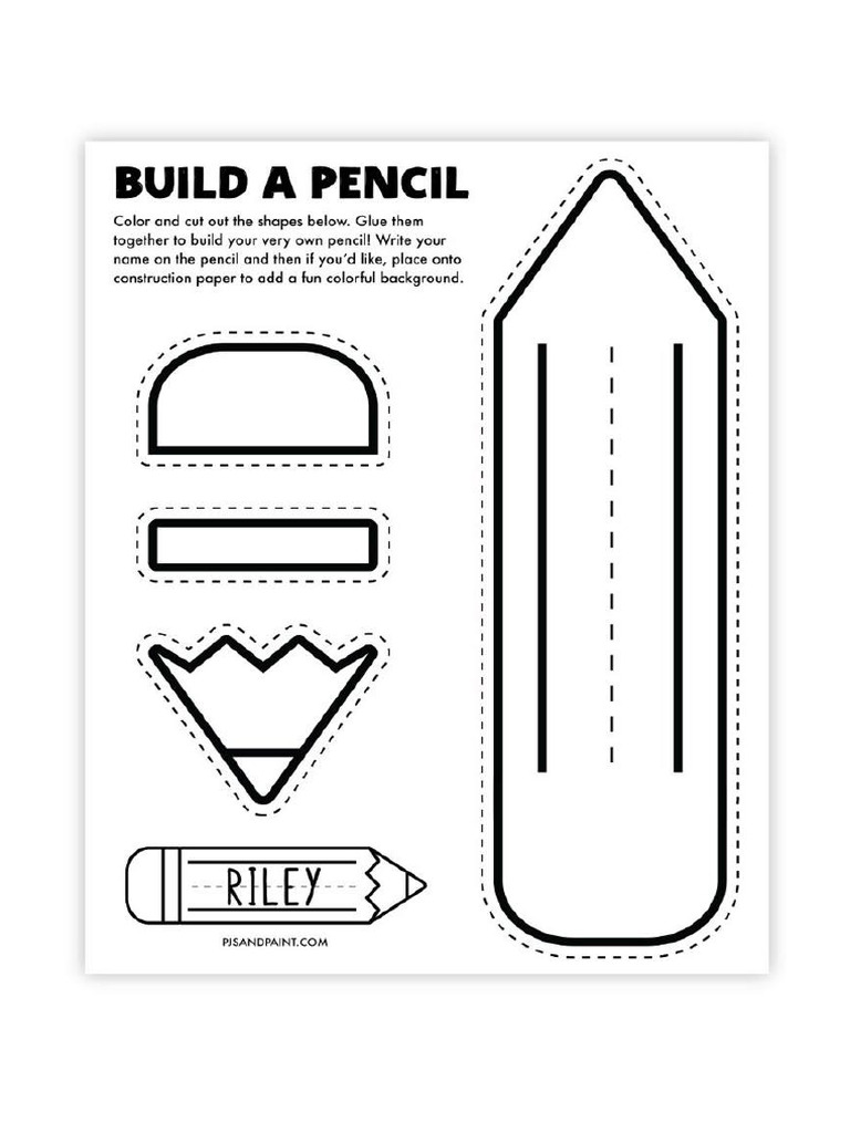 Build A Pencil - Arts and Crafts - Motor Skills - G5 | PDF