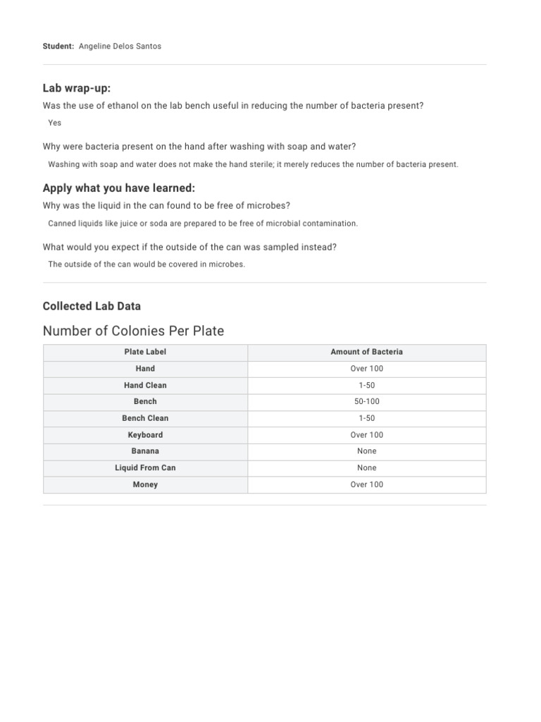 Sampling Surfaces For Bacteria | PDF