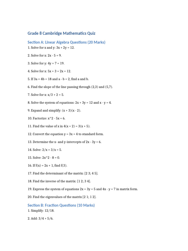 Grade8_Math_Quiz(3) | PDF